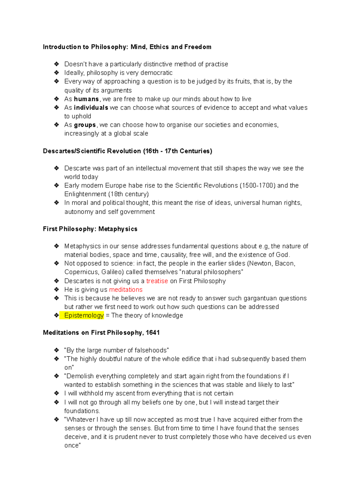 PHIL Lecture #1 - weeks 1-4 - Introduction to Philosophy: Mind, Ethics ...