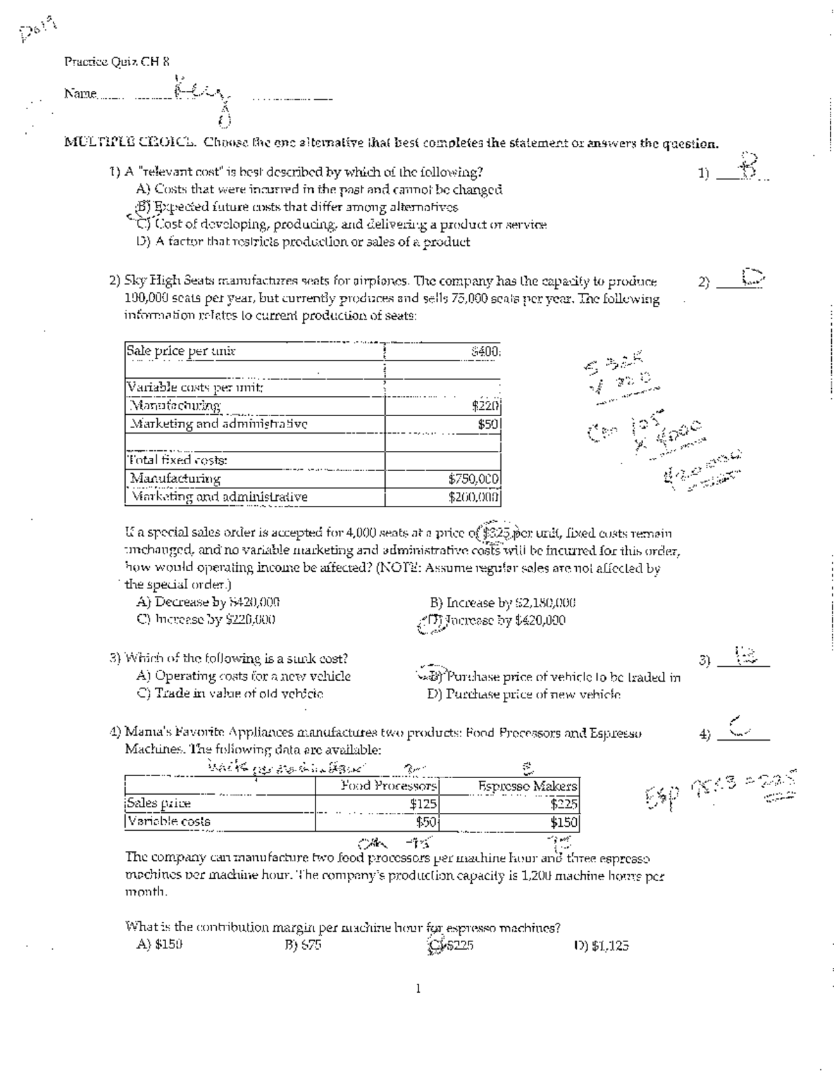 1302 Practice Quiz CH 8 solutions homework - ACCT10 - Studocu