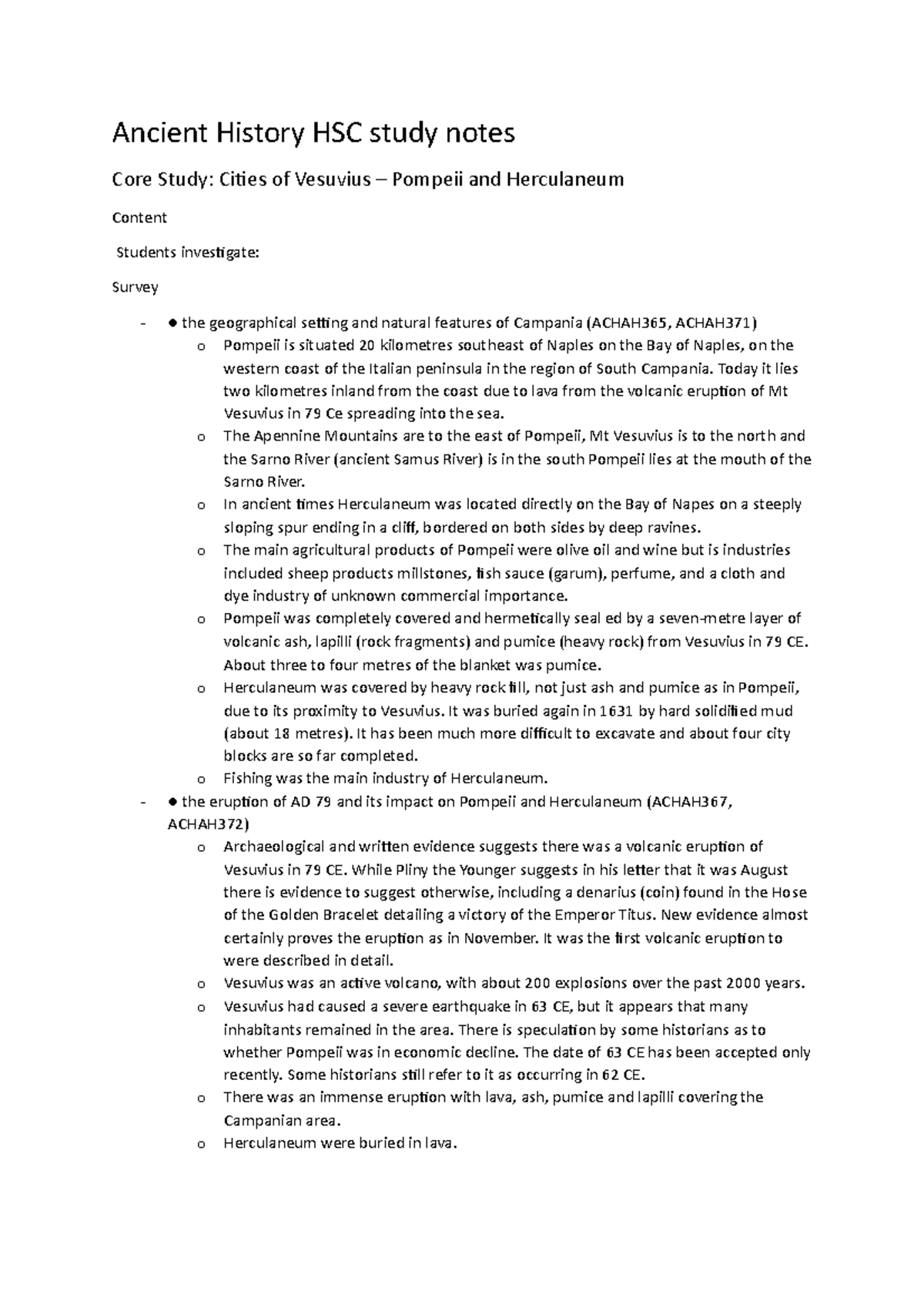 Ancient History HSC study notes - Today it lies two kilometres inland ...