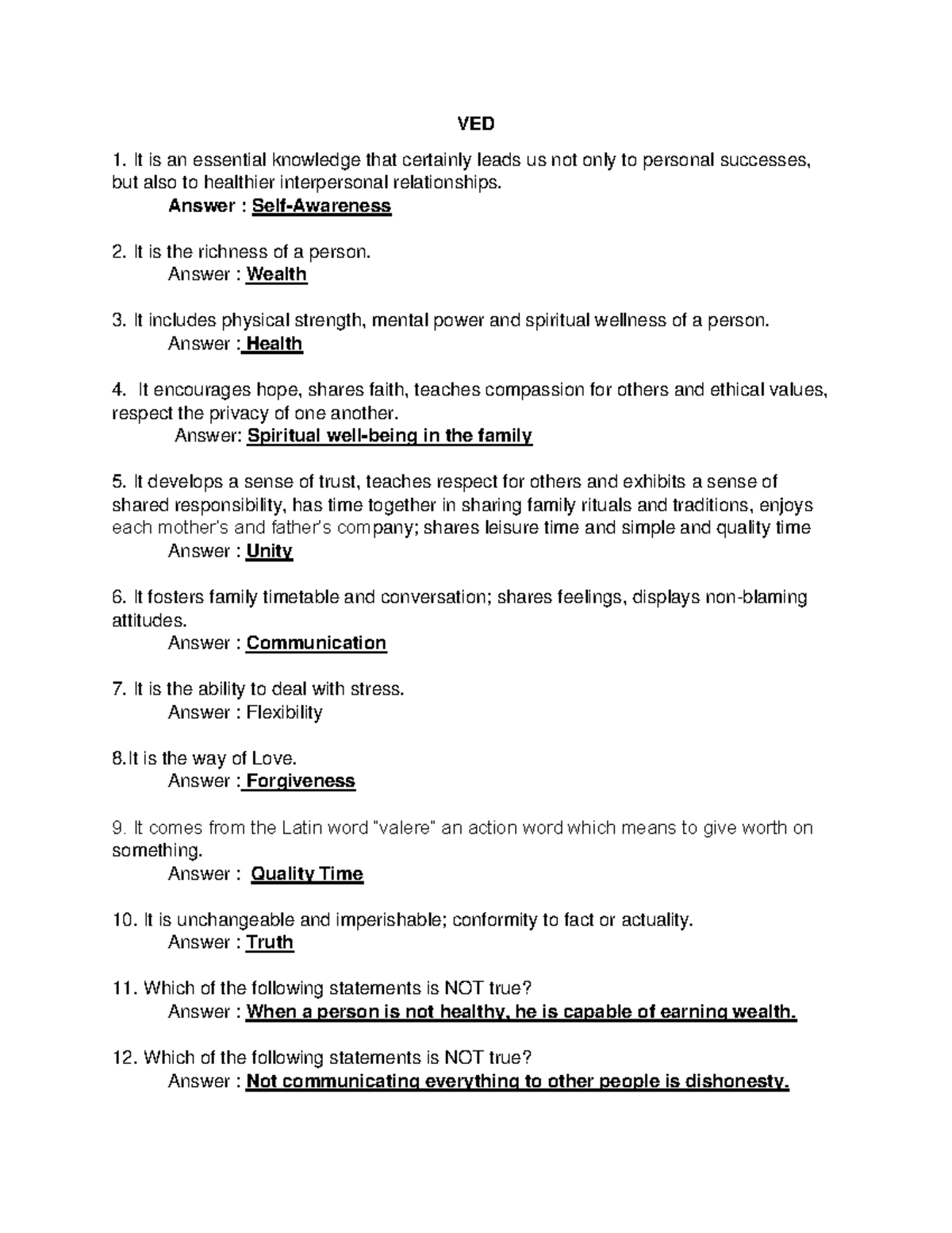 Cbc - To give knowledge - VED It is an essential knowledge that ...