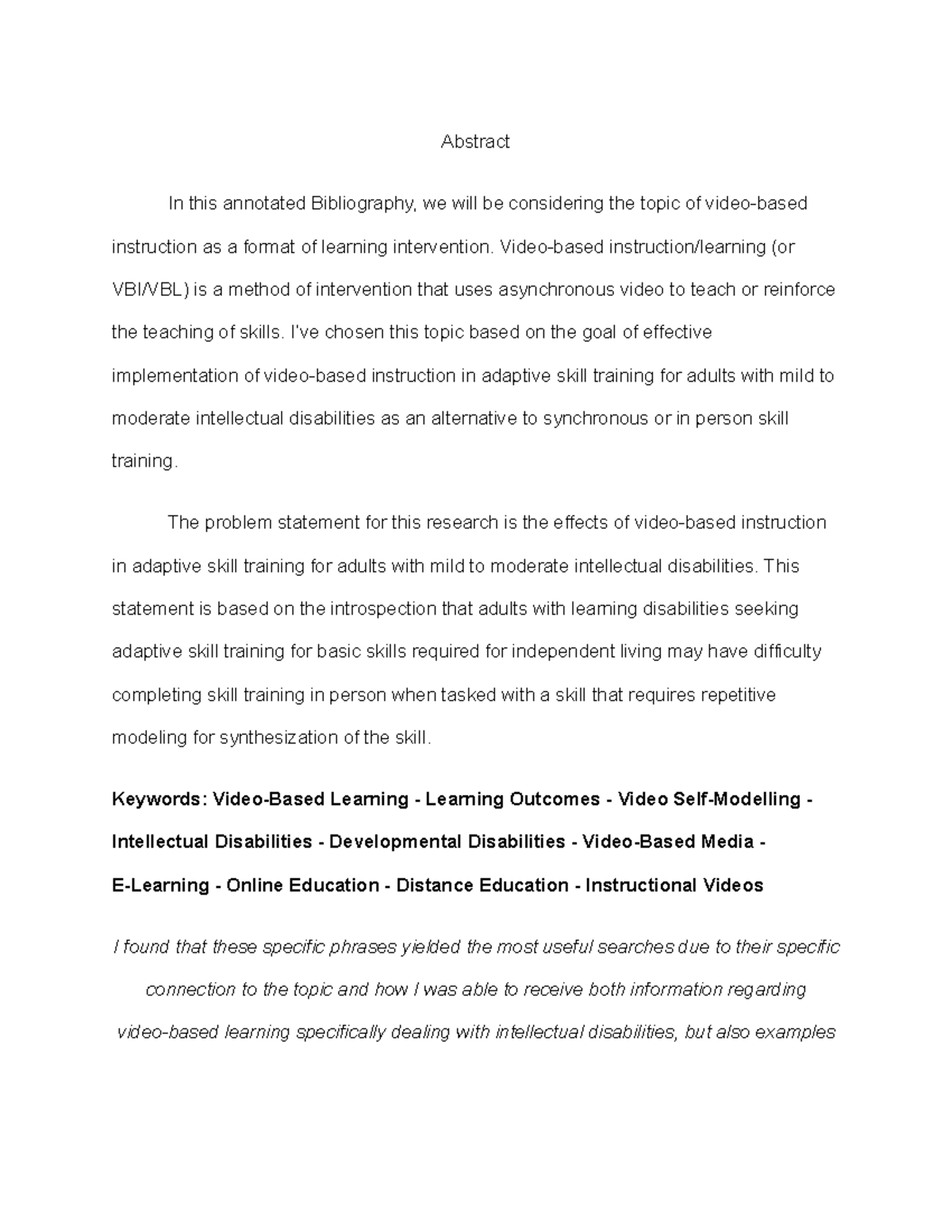 Annotated Bibliography (Revised) - Abstract In this annotated ...