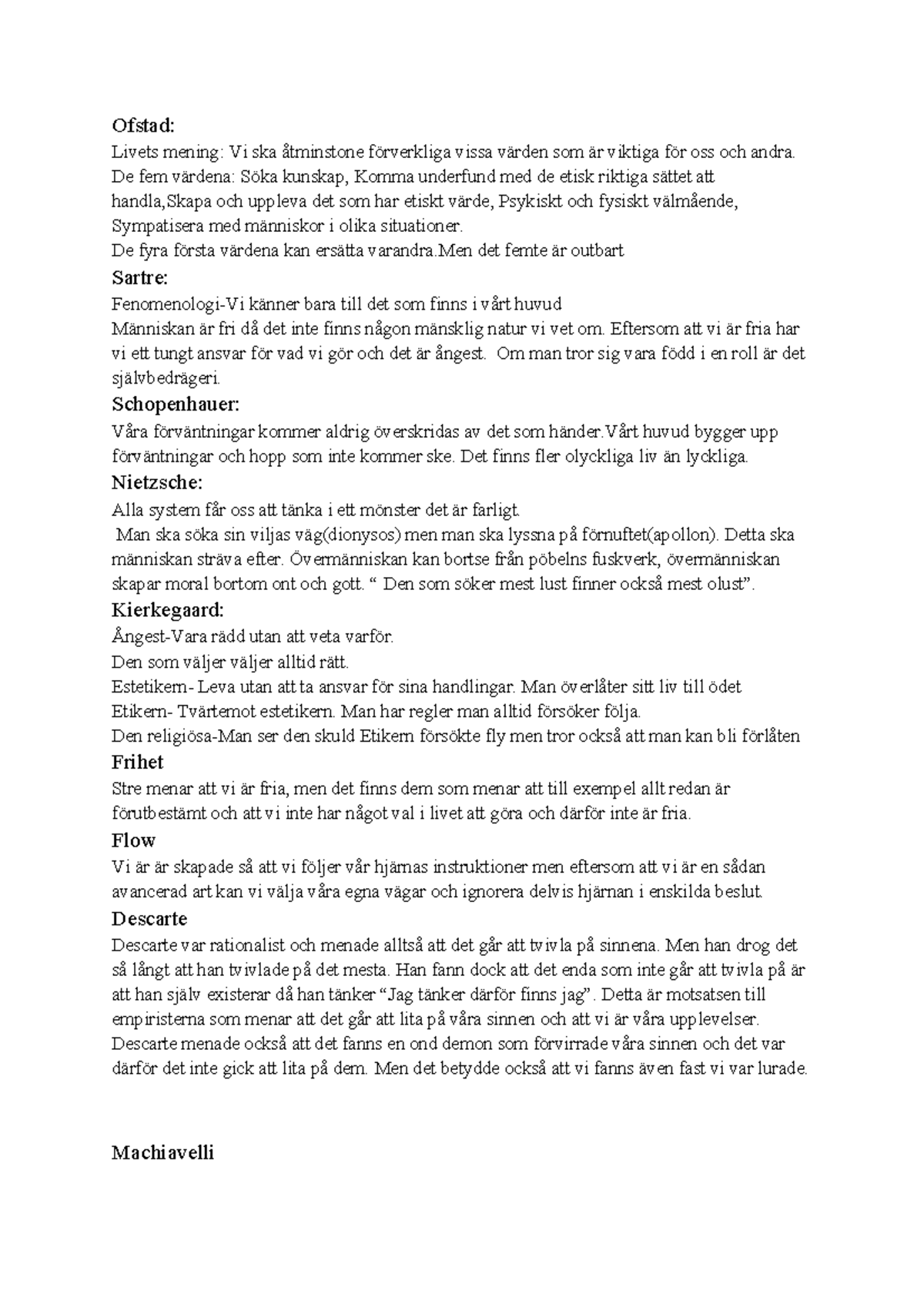 Filosofi prov 2 - Beskrivning av några viktiga historiska filosofer ...