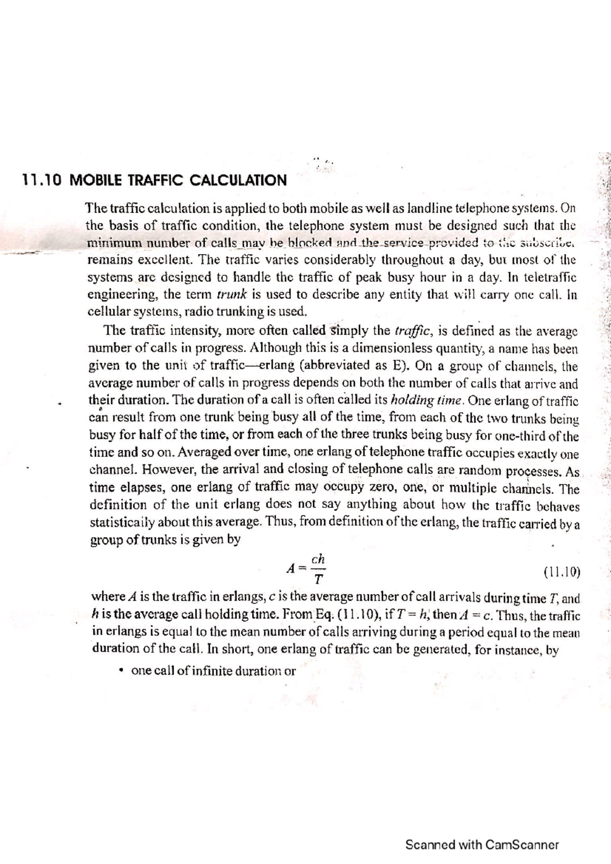 7-2 Mobile Traffic calculation - B.tech - Studocu