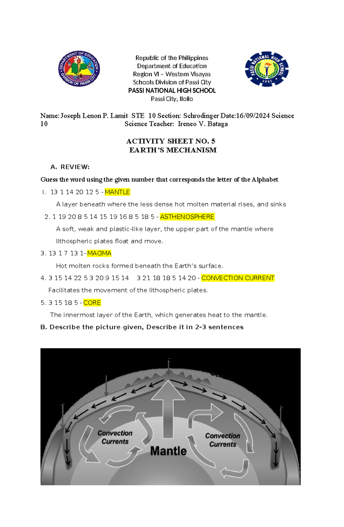 Activity-5 - ANSWER - Republic of the Philippines Department of ...