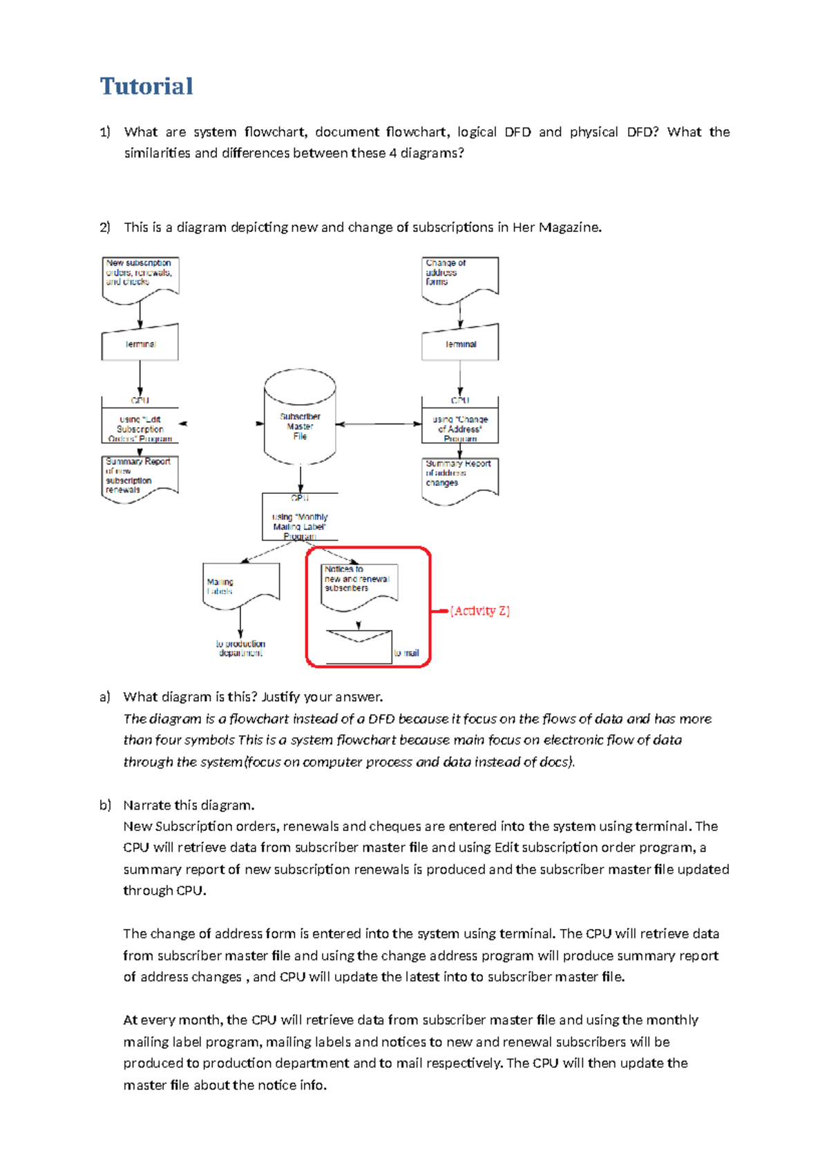7 tutorial solution - hello - Tutorial What are system flowchart ...
