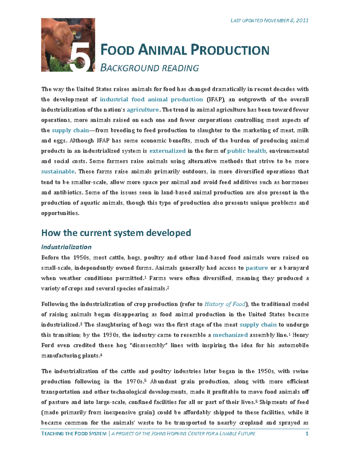 Food Animal Production-Background - L AST UPDATED NOVEMBER 8, 2011 5 ...