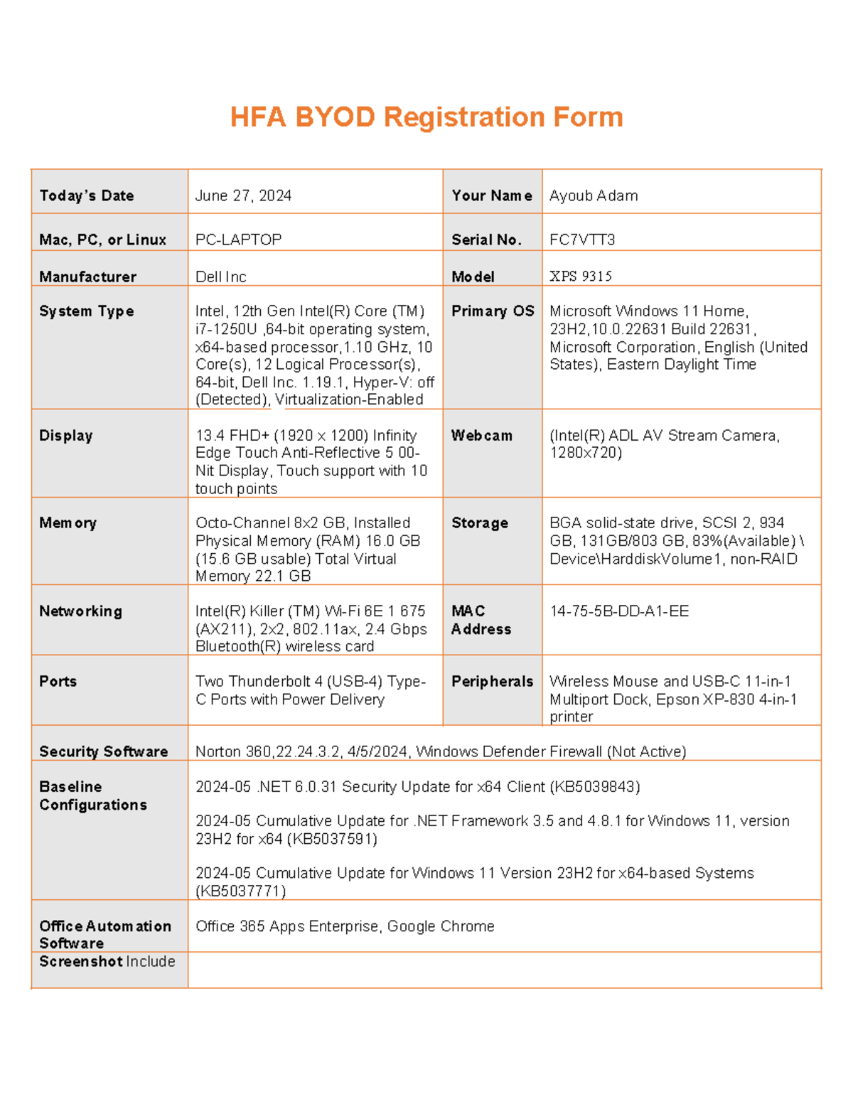 CMIT202 Project 1 template - HFA BYOD Registration Form Today’s Date ...