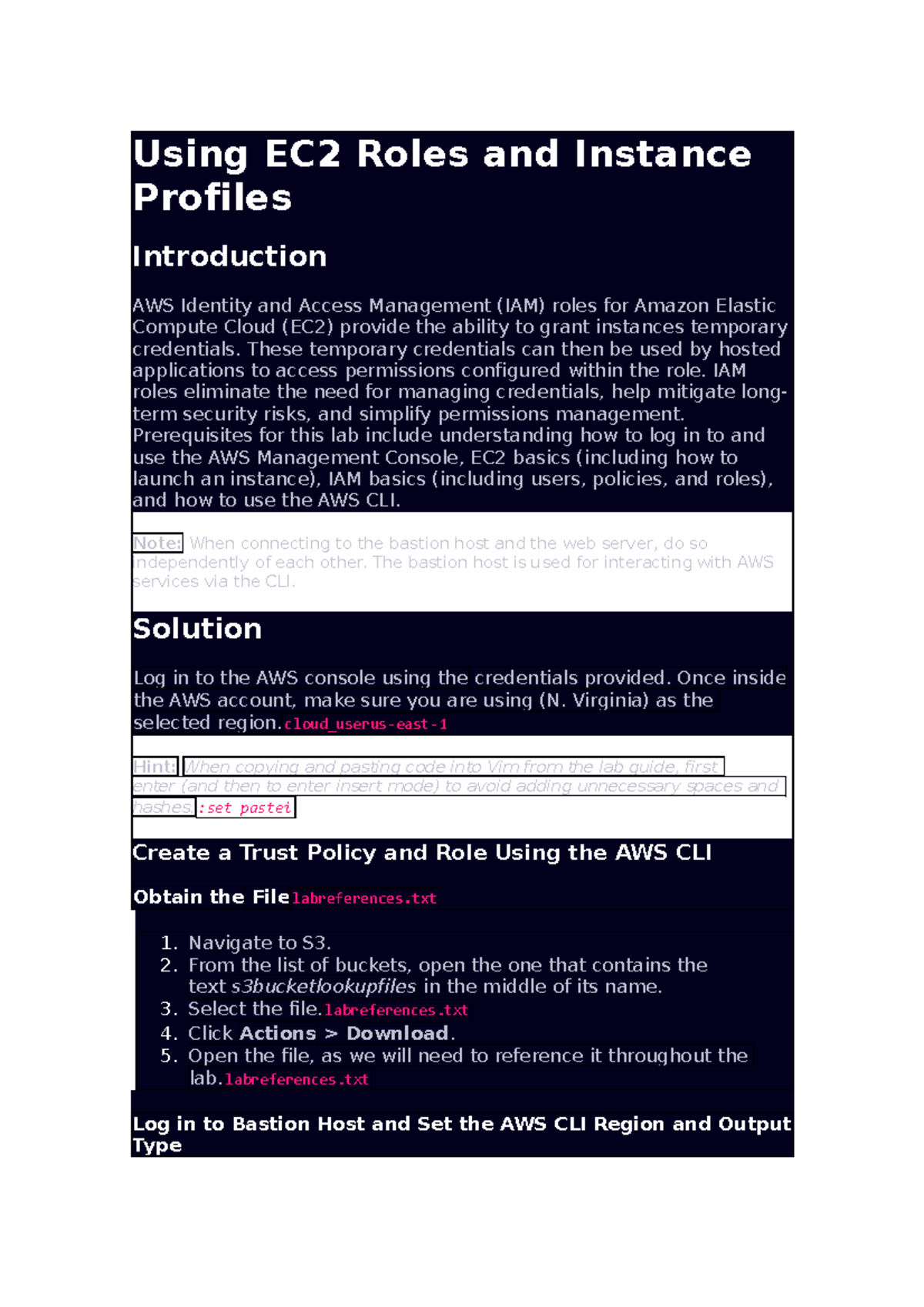 Using EC2 Roles AND Instances Profiles IN CLI - Using EC2 Roles and Instance Profiles ...