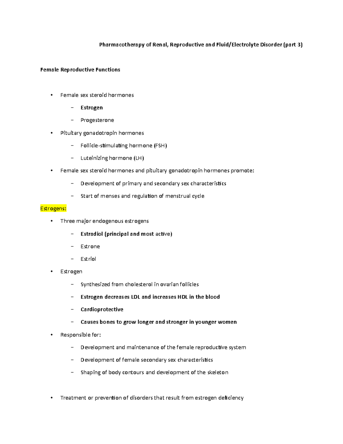 Week 4 part 3 Pharmacotherapy of Renal - Pharmacotherapy of Renal ...