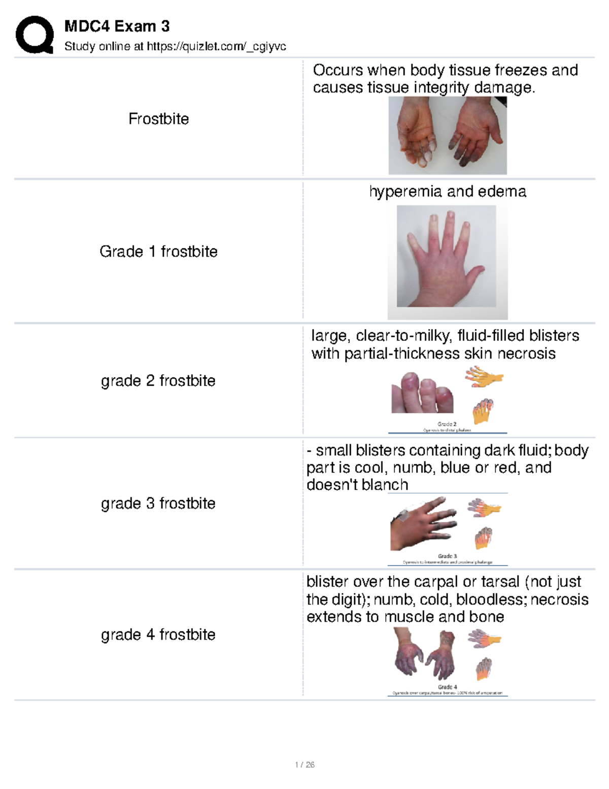 MDC4 Final Quizlet Review - Study online at quizlet/_cgiyvc Frostbite ...