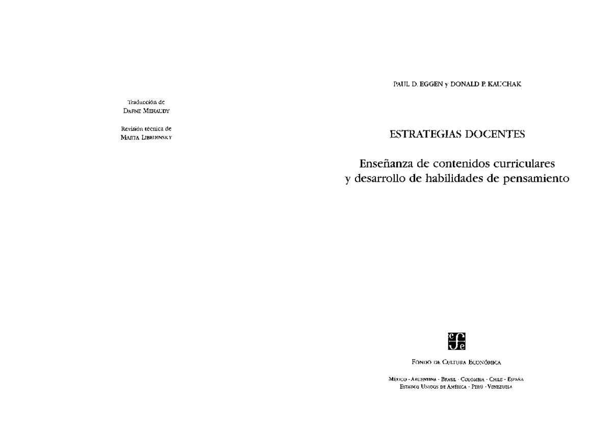 Eggen Y Kauchak Habilidades DE Enseñanza - Didáctica II - Studocu