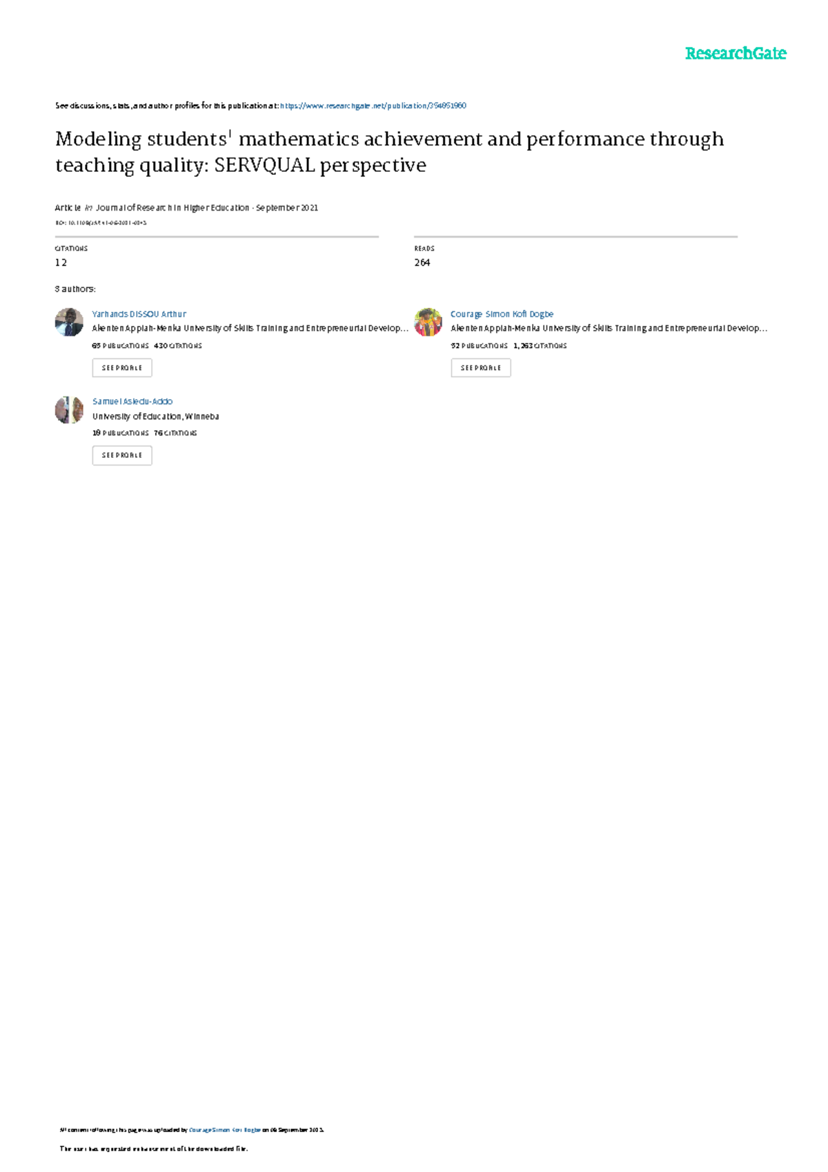 2021-Modeling Students Mathematics Achievementand Performance Through ...