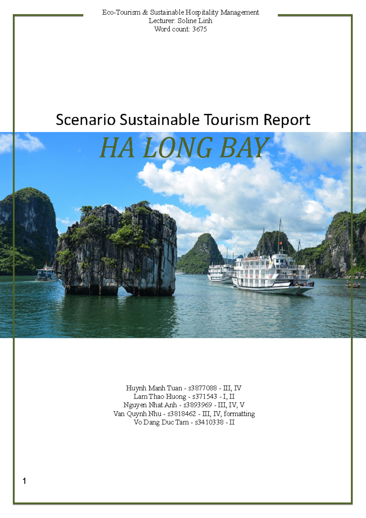A1 Eco-tourism Ha-Long-Bay-group-2 - Huynh Manh Tuan - s3877088 - III ...