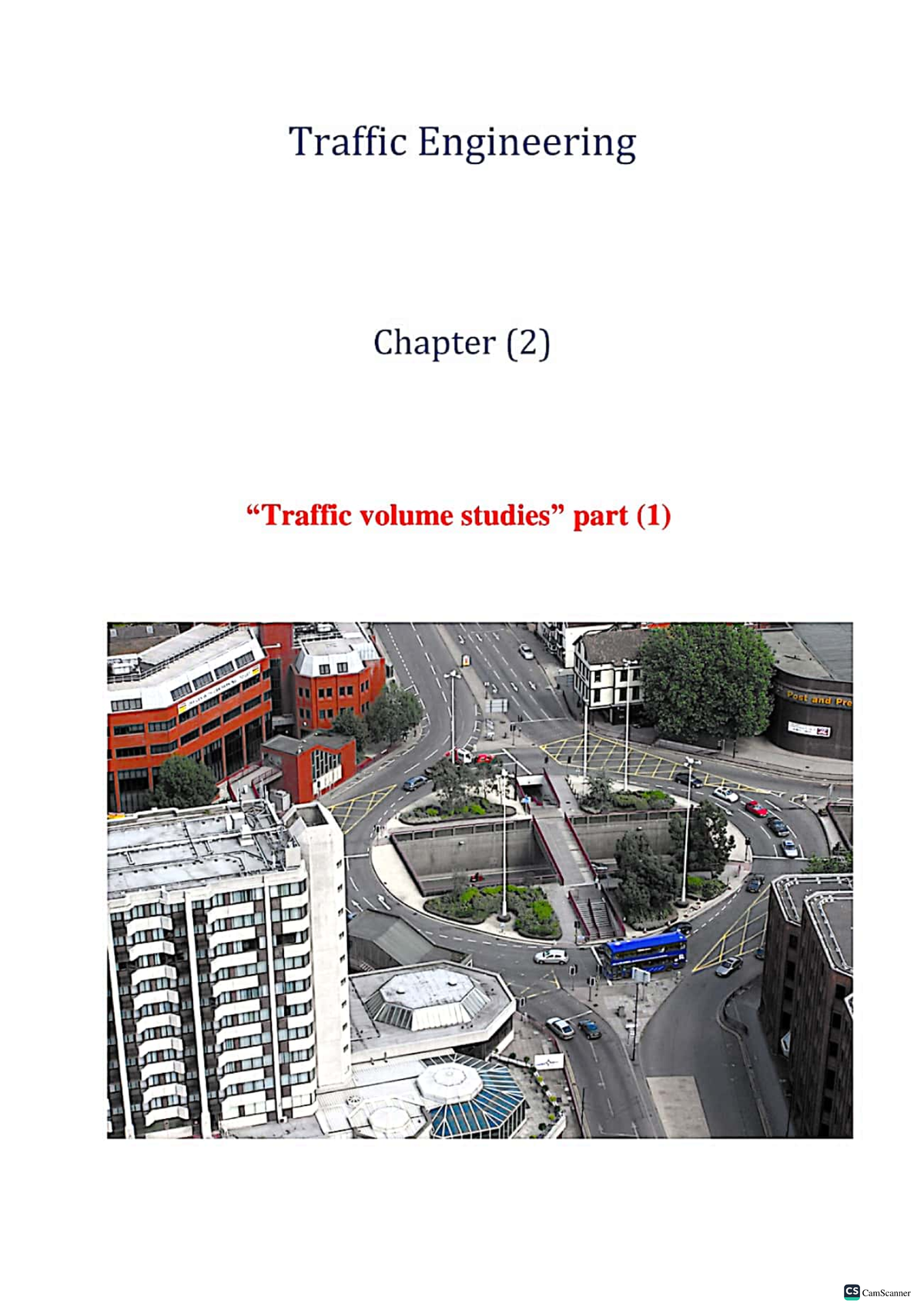 Traffic volume studies Ch2-part 1 - Highways engineering - Studocu