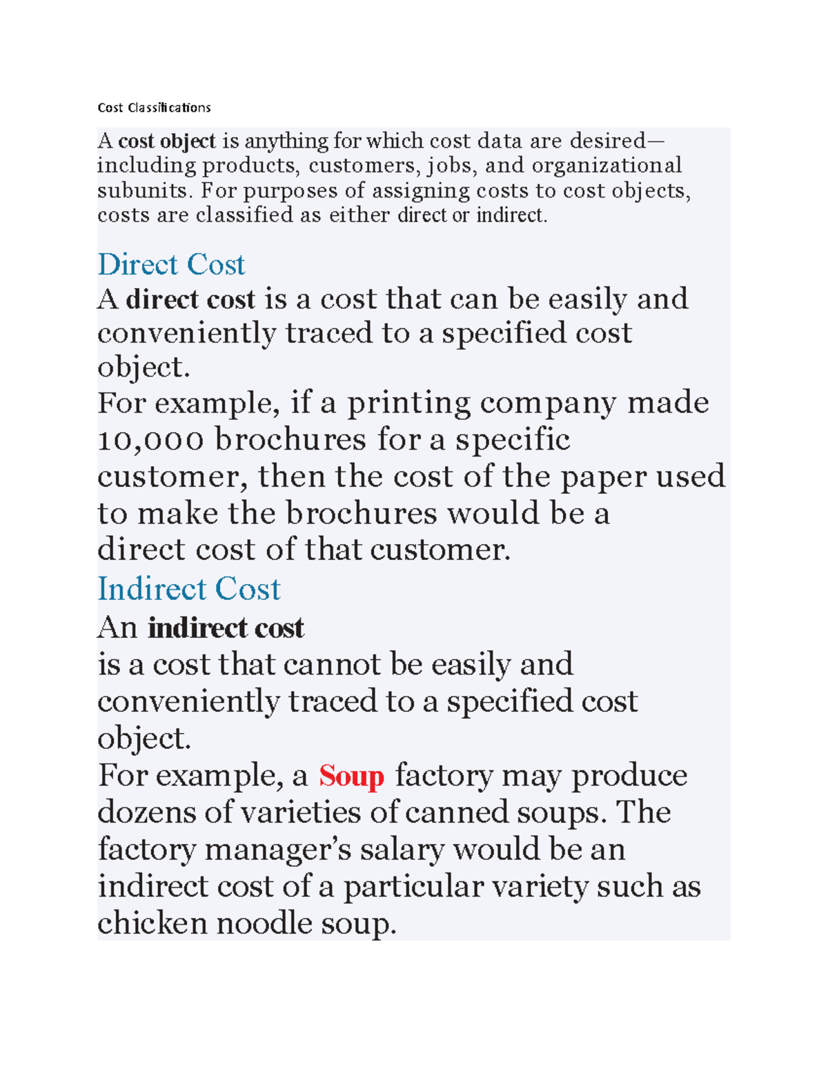 Cost Classifications financial management - Cost Classifications A cost ...