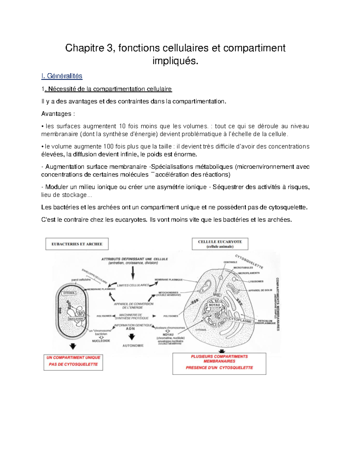 Chapitre 3 fonctions cellulaires et compartiment impliqués - I ...