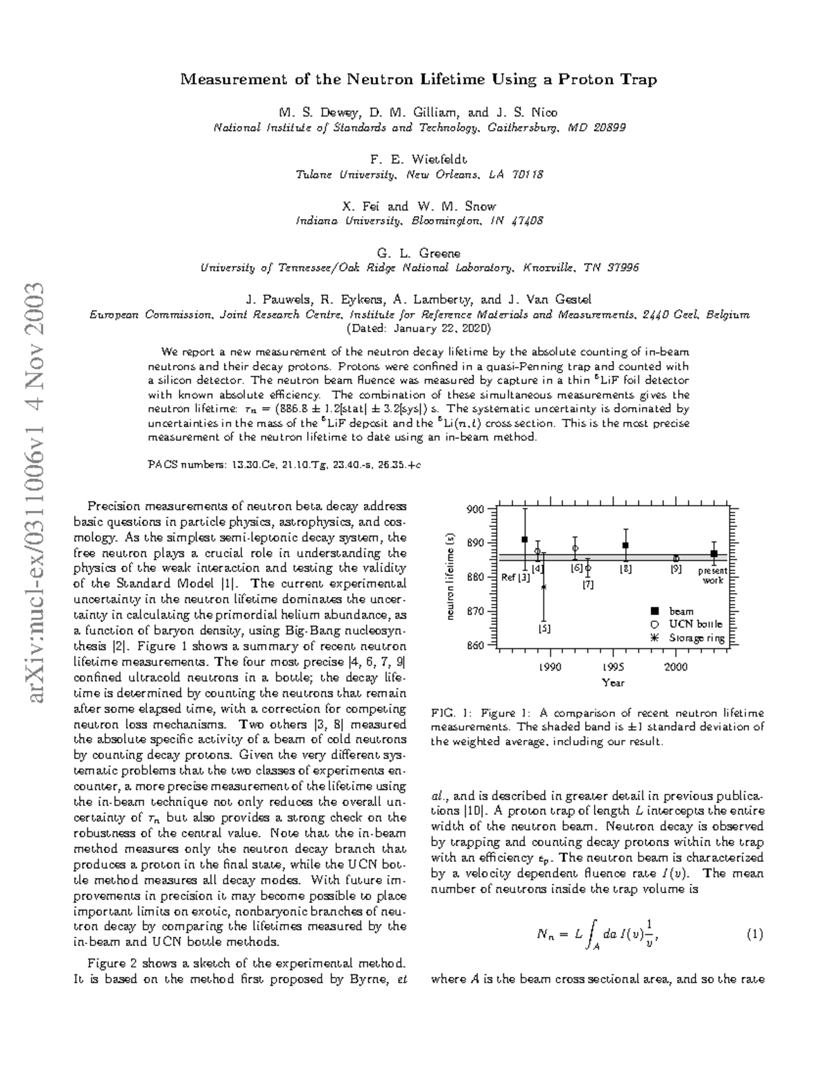 0311006 - Documents required for homework - arXiv:nucl-ex/0311006v1 4 Nov 2003 Measurement of ...