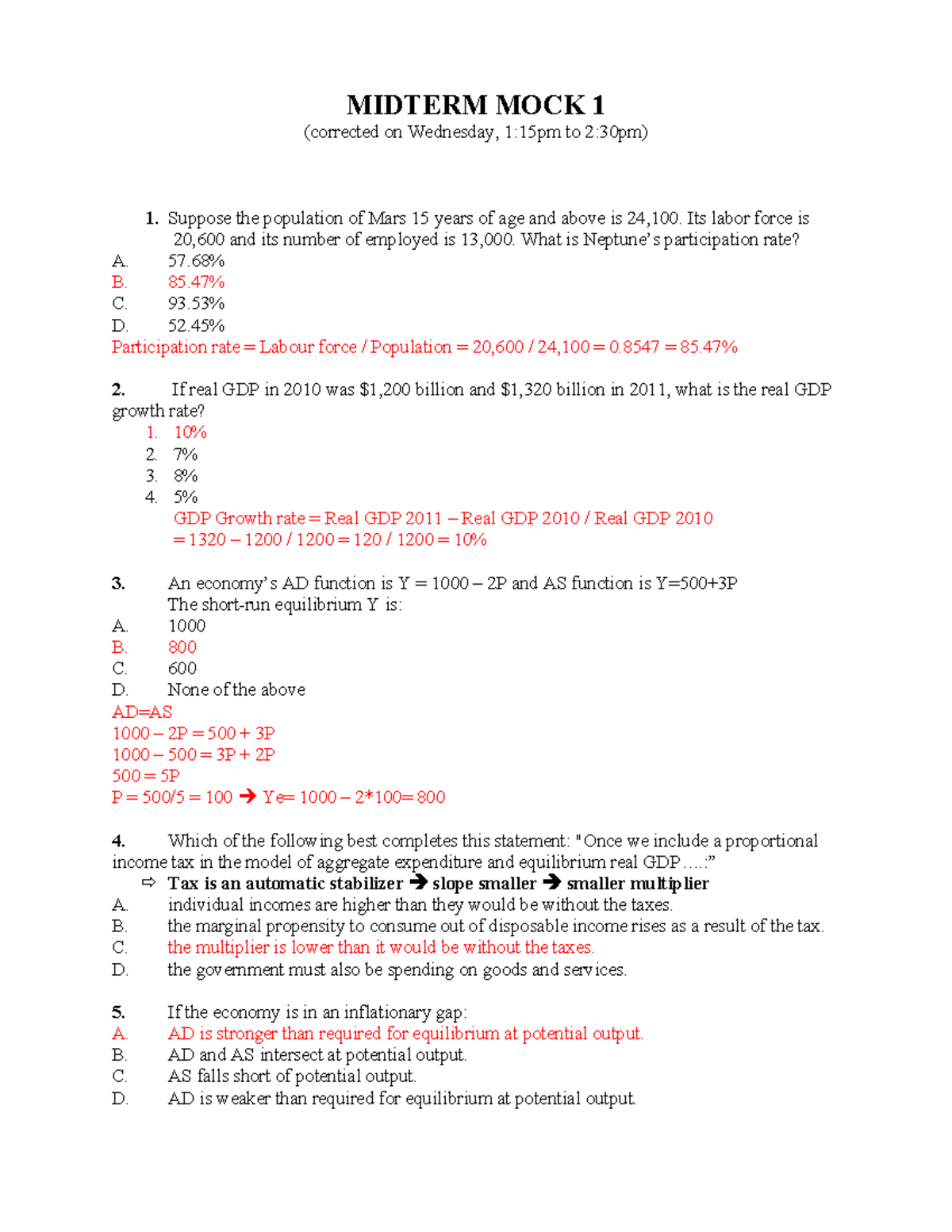 Mock midterm 1 - MIDTERM MOCK 1 (corrected on Wednesday, 1:15pm to 2 ...