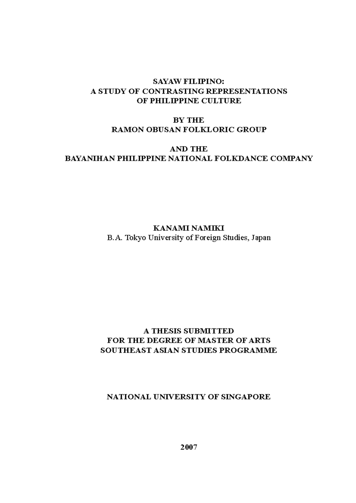 48624566 - 123 - SAYAW FILIPINO: A STUDY OF CONTRASTING REPRESENTATIONS ...