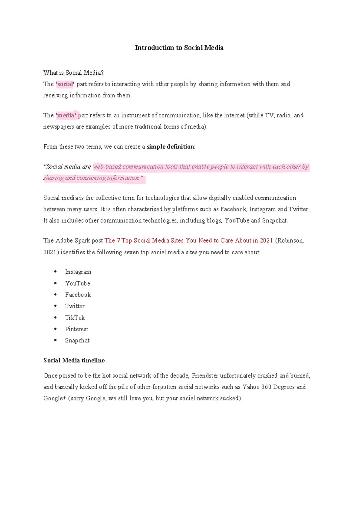 1. Introduction to Social Media - Introduction to Social Media What is ...