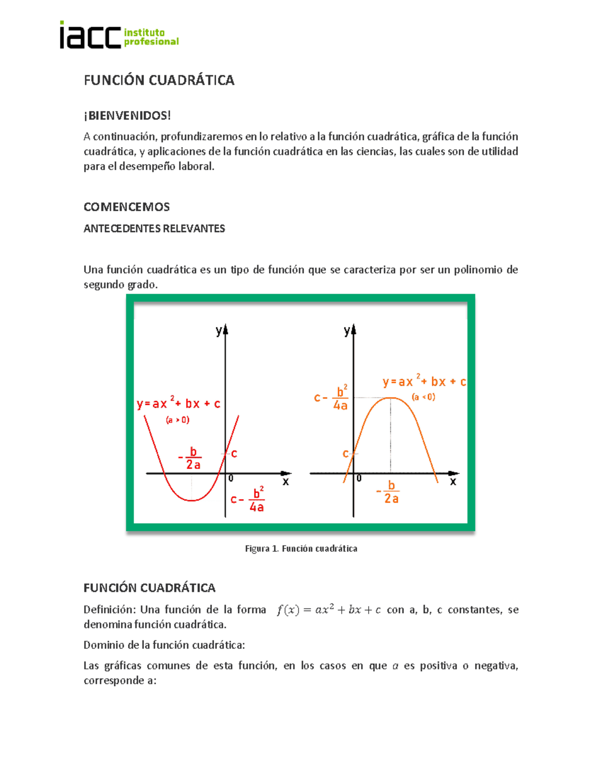 S8 Notas Profundizacion ACC Matma 1103 - FUNCIÓN CUADRÁTICA ...