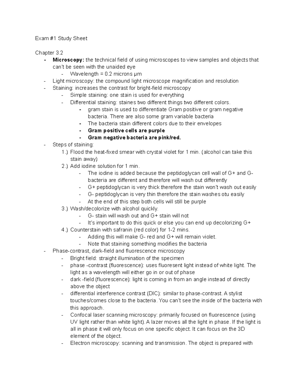 Exam #1 Study Sheet - notes for the first exam - Exam #1 Study Sheet ... Exam #1 Study Sheet - notes for the first exam - Exam #1 Study Sheet ...
