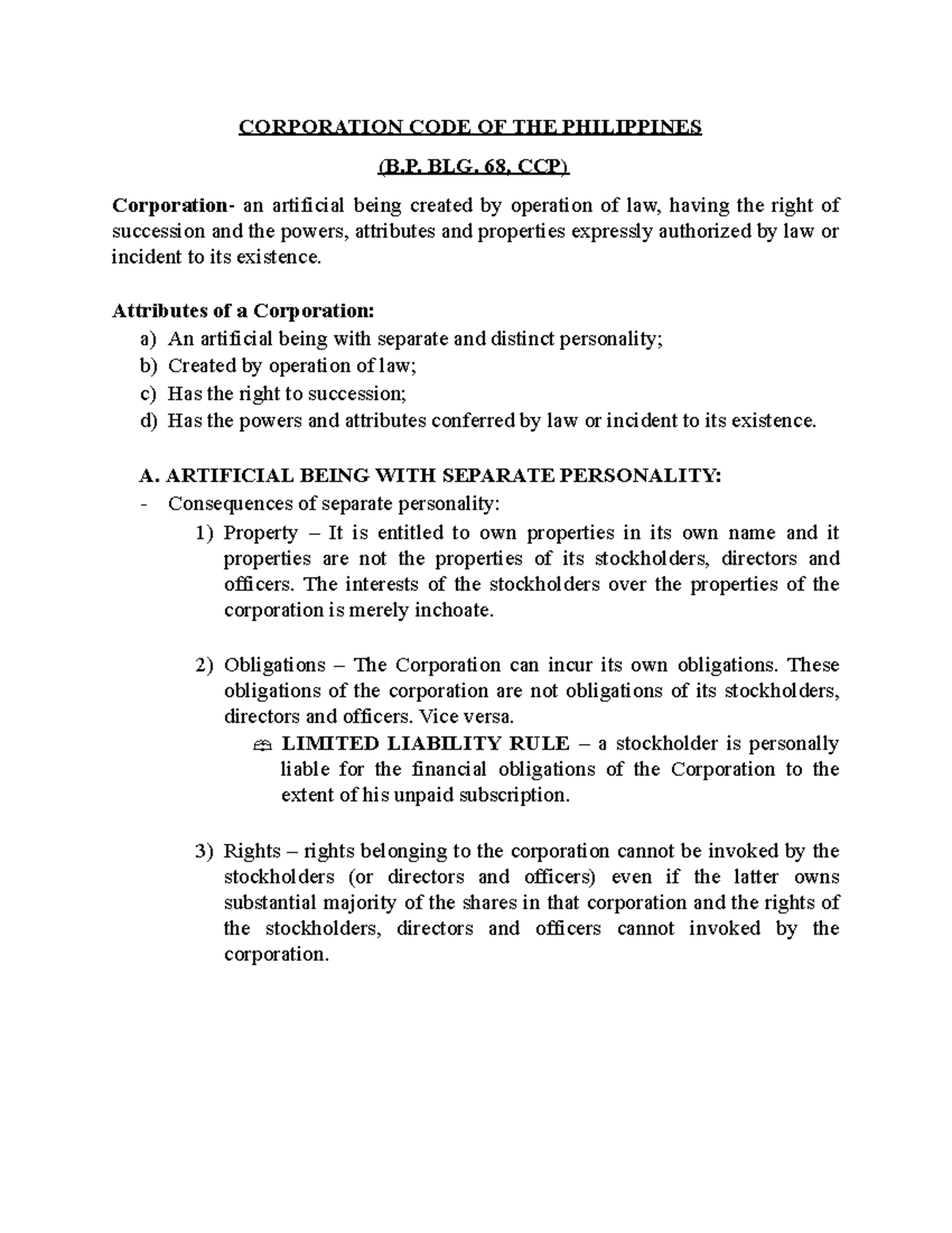 Corporation Code of the Philippines - CORPORATION CODE OF THE ...