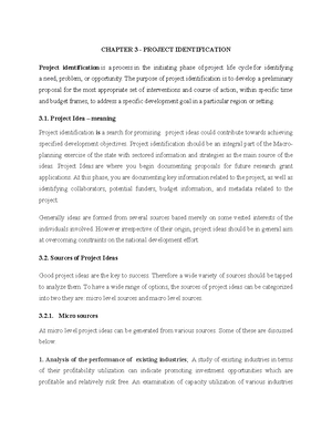 Chapter 3 - Project identification - CHAPTER 3 - PROJECT IDENTIFICATION ...