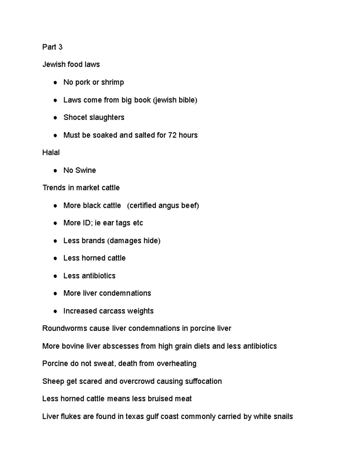 Meat Science part 3 - Lecture notes for test 1 part 3 - Part 3 Jewish ...