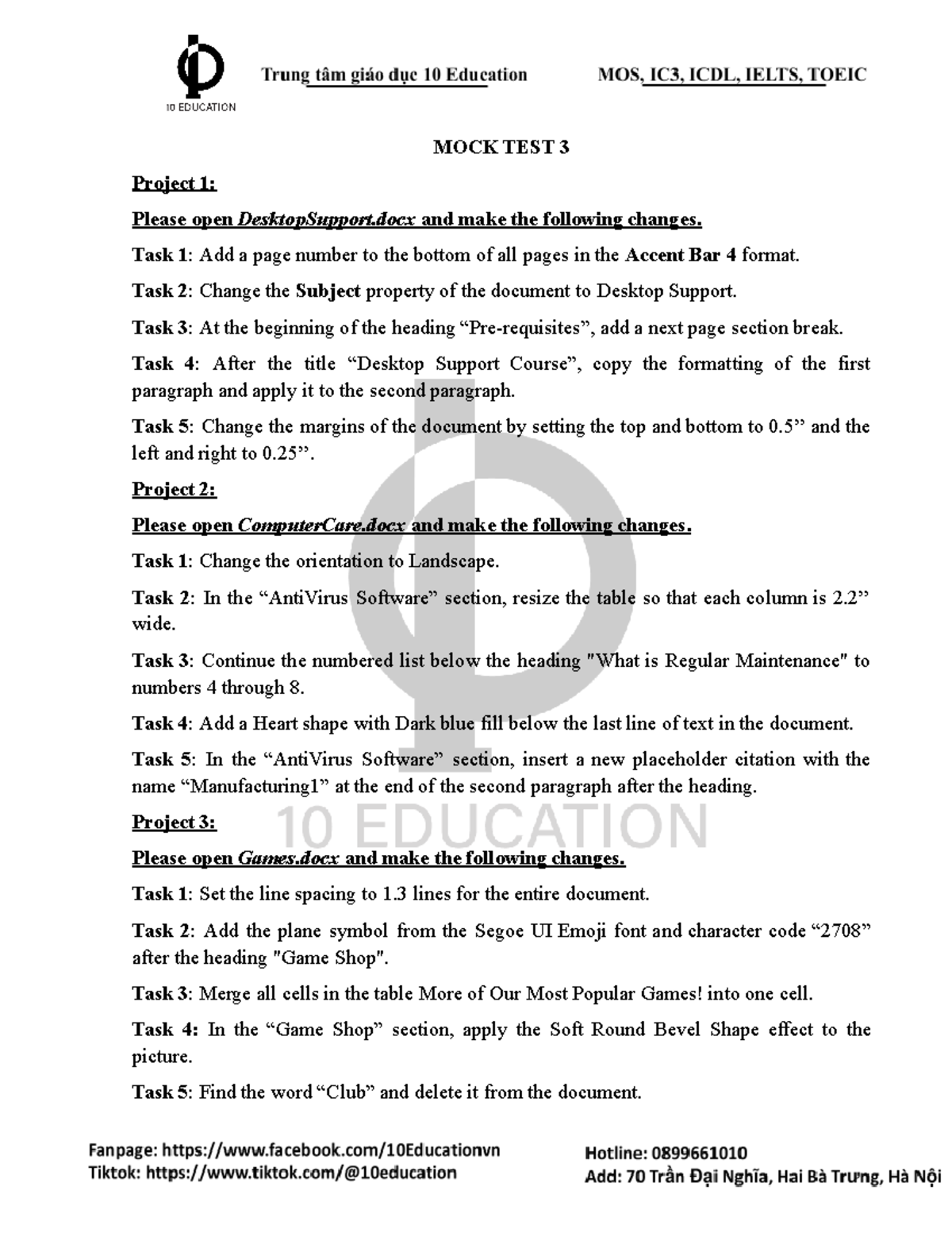 Mock Test 3 - ABCD - MOCK TEST 3 Project 1: Please open DesktopSupport ...