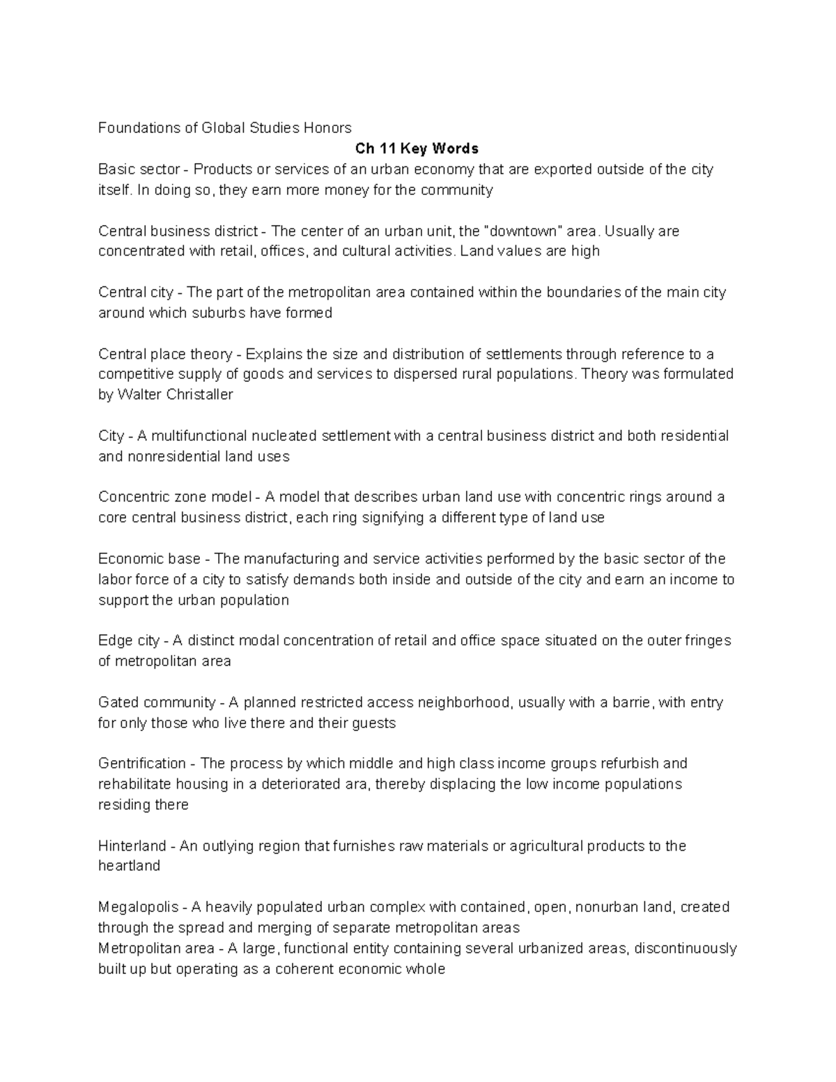 Ch 11 Key Words - Foundations of Global Studies Honors Ch 11 Key Words ...