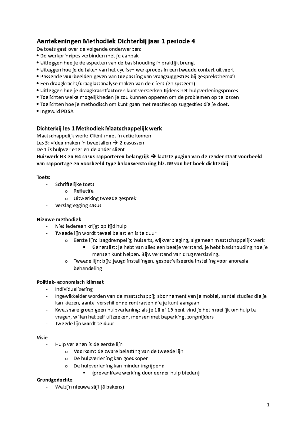 Methodiek: Clientrapportage Samenvatting - Aantekeningen Methodiek ...