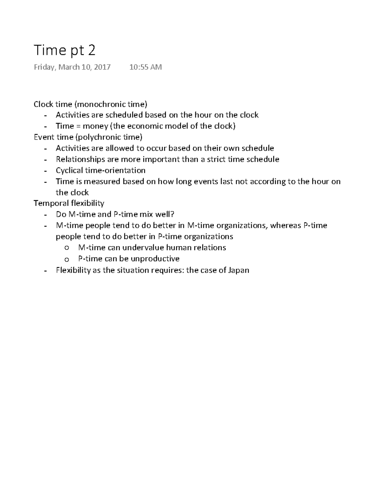 Time pt 2 - Lecture notes 22 - Time pt 2 Friday, March 10, 2017 10:55 ...