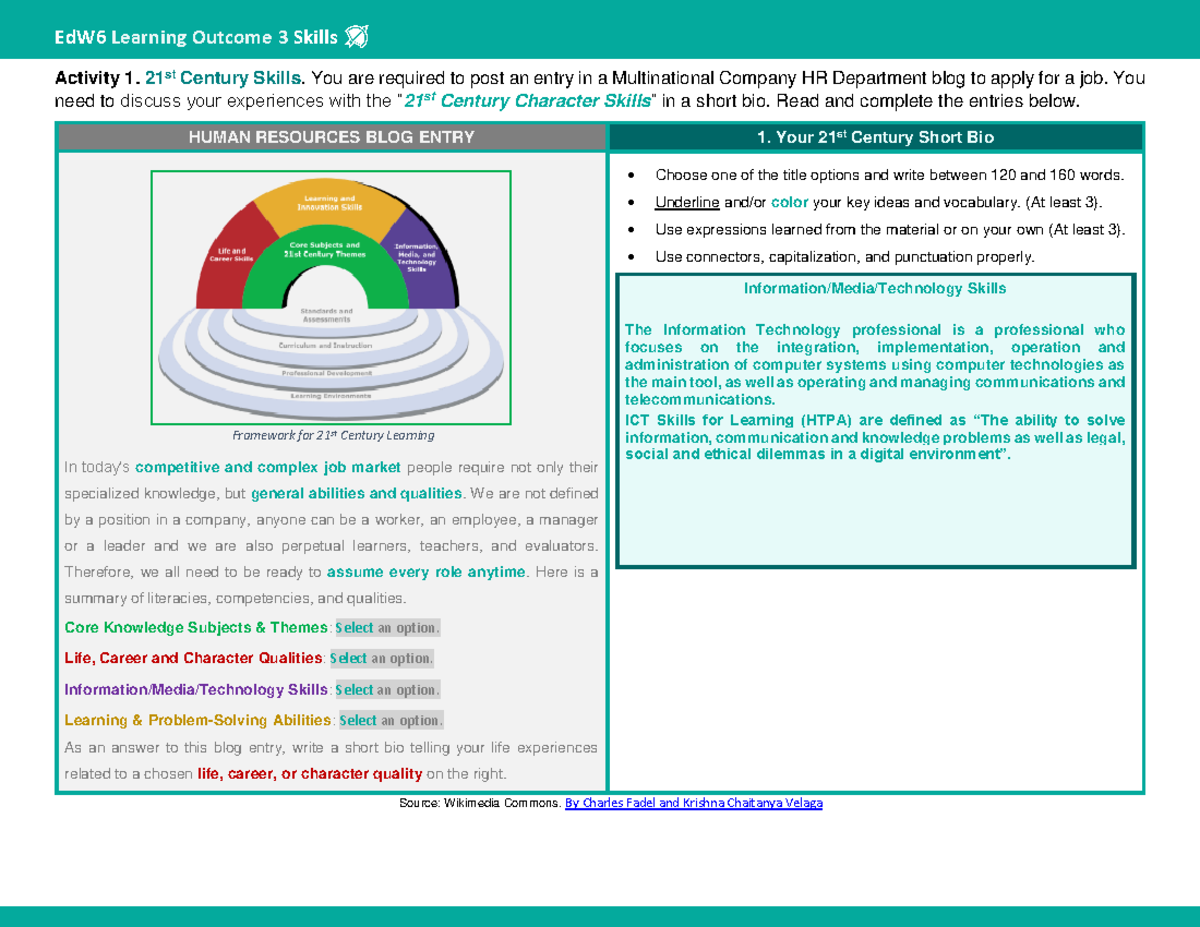 E7Ed W6Skills 816069402 c2310a (2) (1) - Activity 1. 21 st Century ...