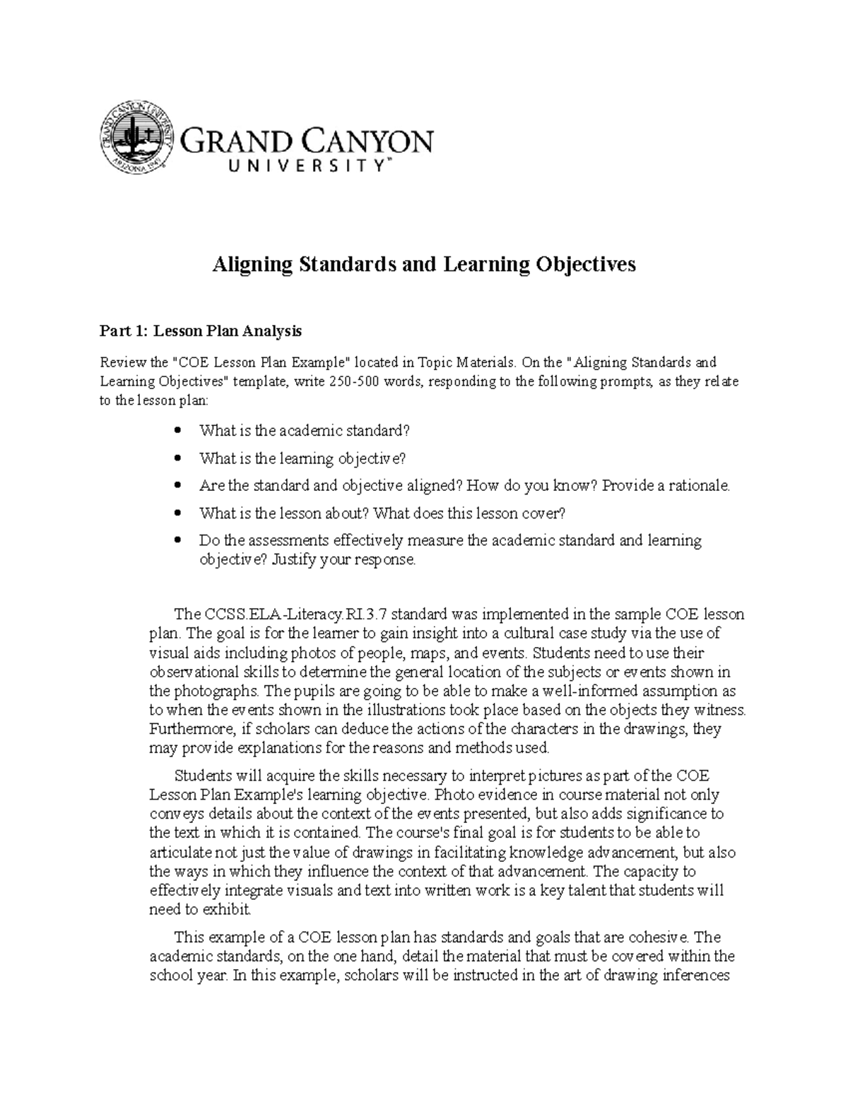 ELM-210-D-T2-Aligning Standards and Learning Objectives - Aligning ...