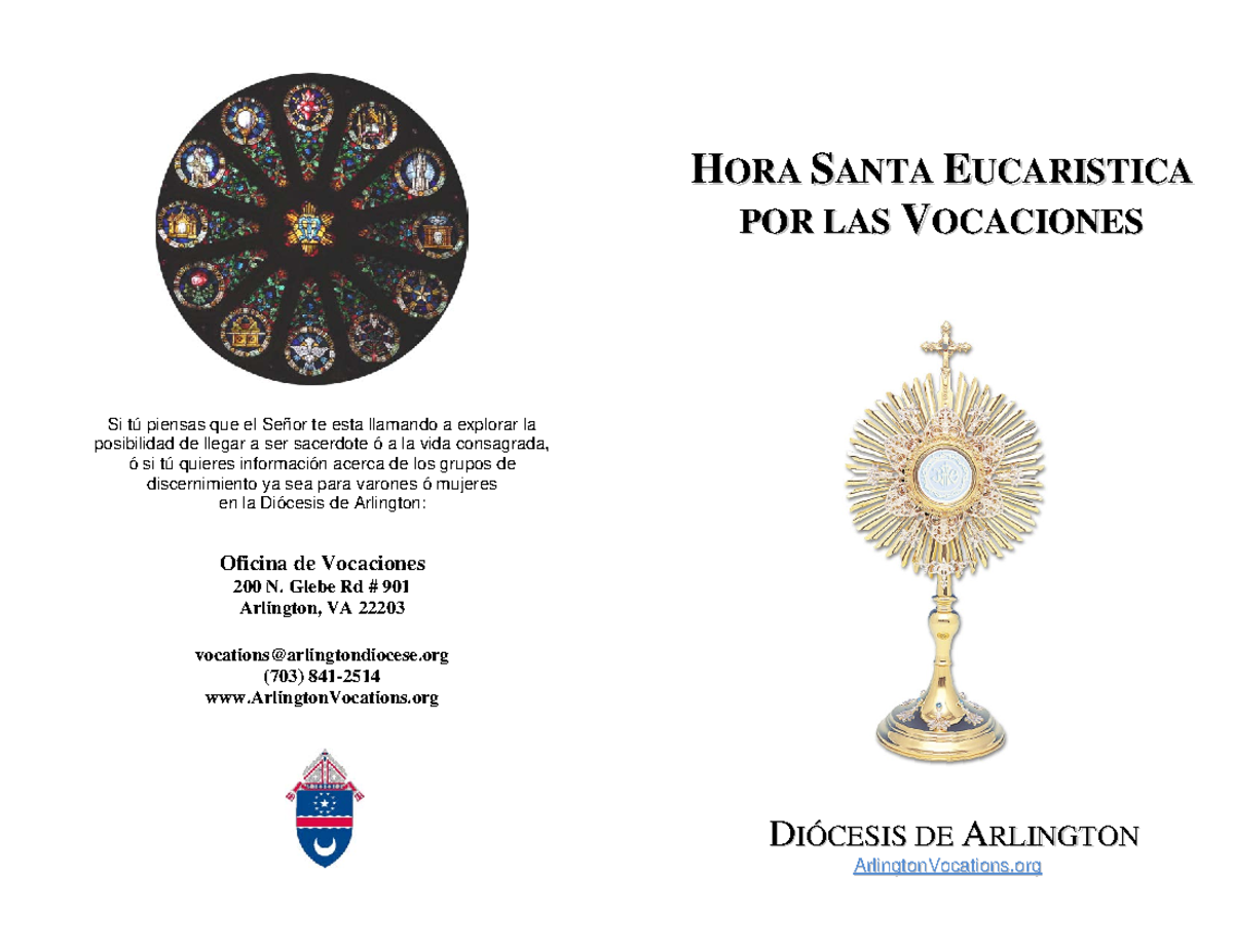 2017 updated Spanish Holy Hour booklet - Si tú piensas que el Señor te ...