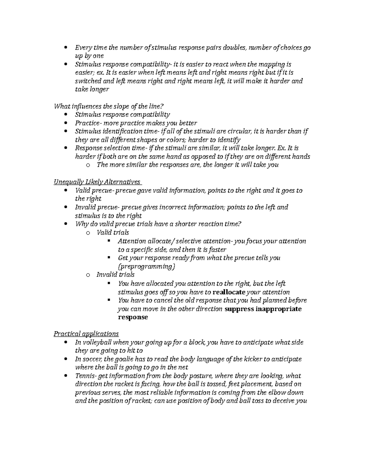 Human Performance - Lecture notes - Feb 24 Note - Every time the number ...