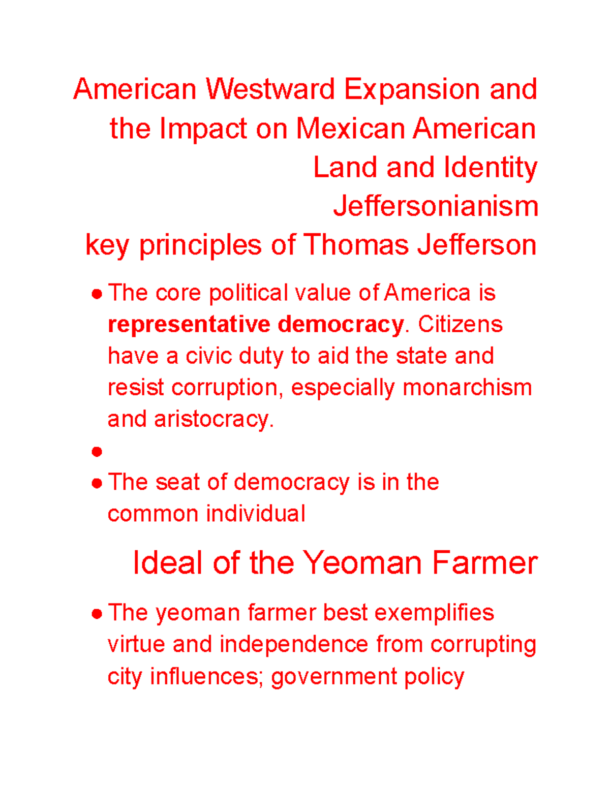 American Westward Expansion and the Impact on Mexican American Land and ...