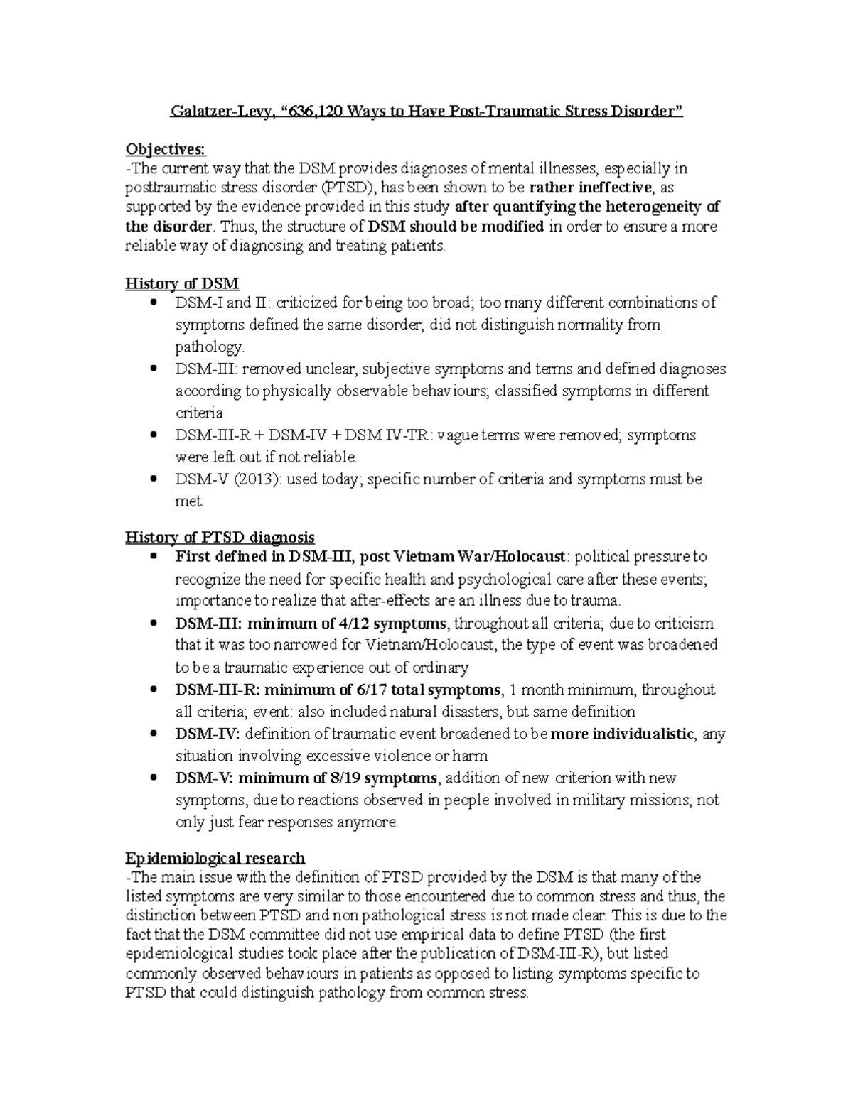 Lecture notes, lectures post traumatic stress disorder - Ways to Have ...