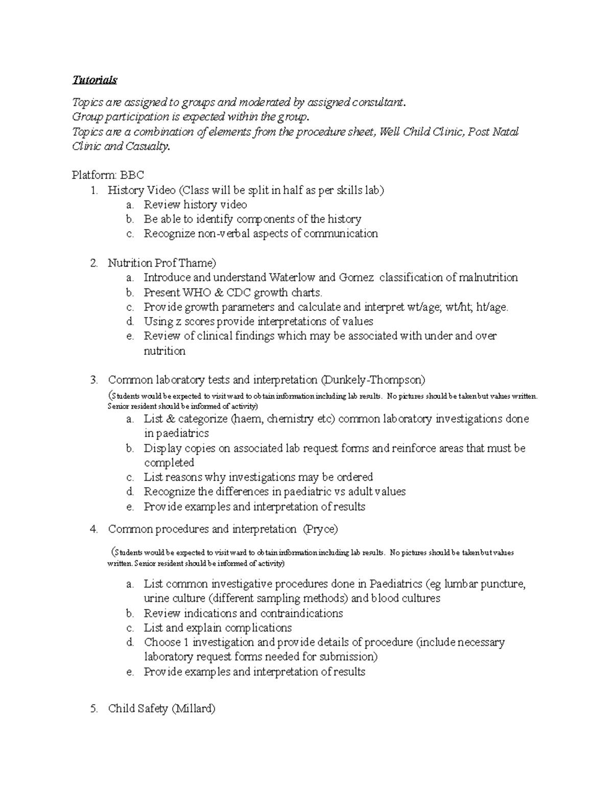 Tutorial Topic YOU NEED TO KNOW Tutorials Topics Are Assigned To
