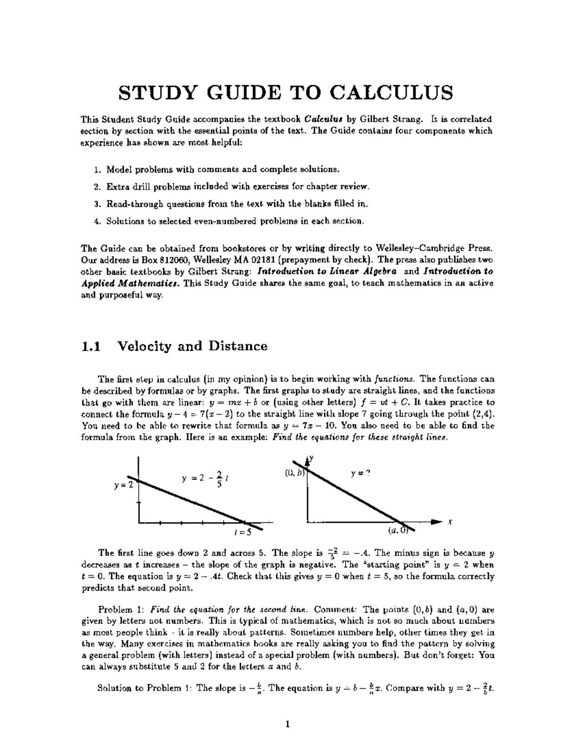 Calculus Online Textbook Study - Gilbert Strang - STUDY GUIDE TO ...
