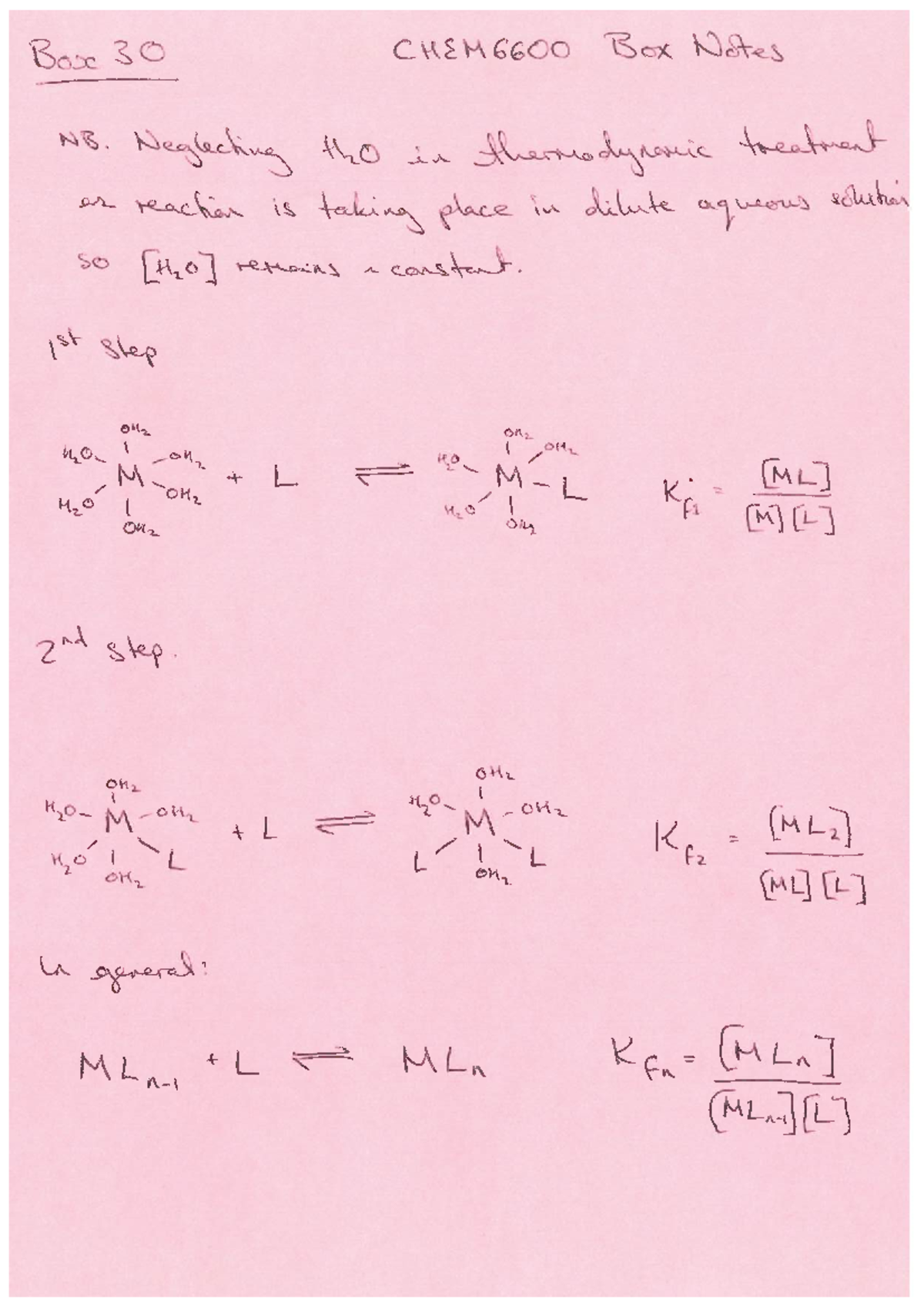 Boxes 30-39-4 - Lecture notes - Box 30 CHEM6600 Box Notes NB ...