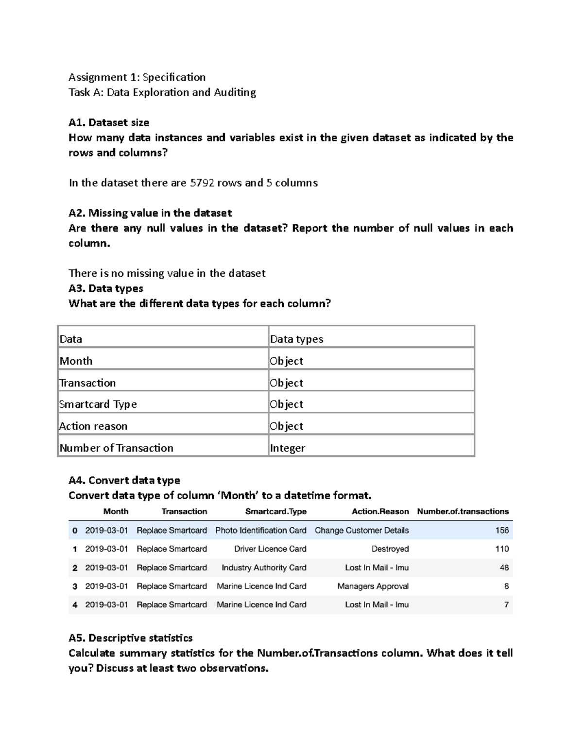 Assignment 1 Dataset Size How Many Data Instances And Variables Exist