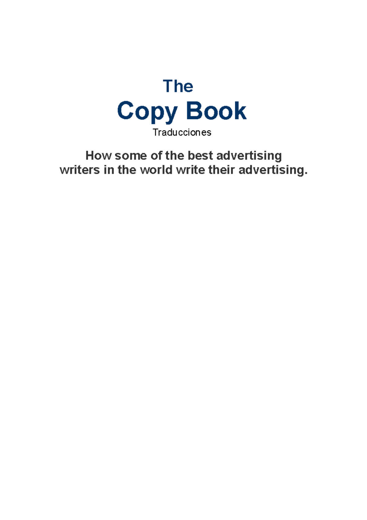 The Copy Book (traducción) - The Copy Book Traducciones How some of the ...