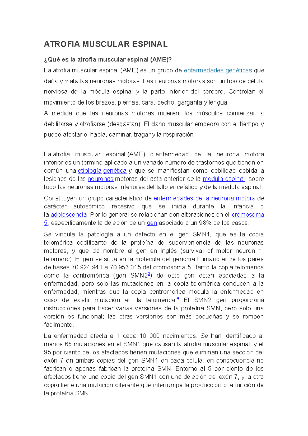 Atrofia Muscular Espinal - ATROFIA MUSCULAR ESPINAL ¿Qué es la atrofia ...