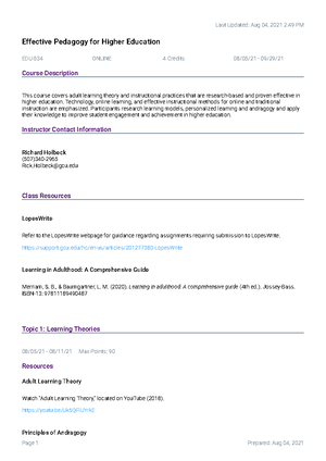 Teaching Models- EDU534 - Teaching Models- Traditional vs. Online Learning Link to explainer ...