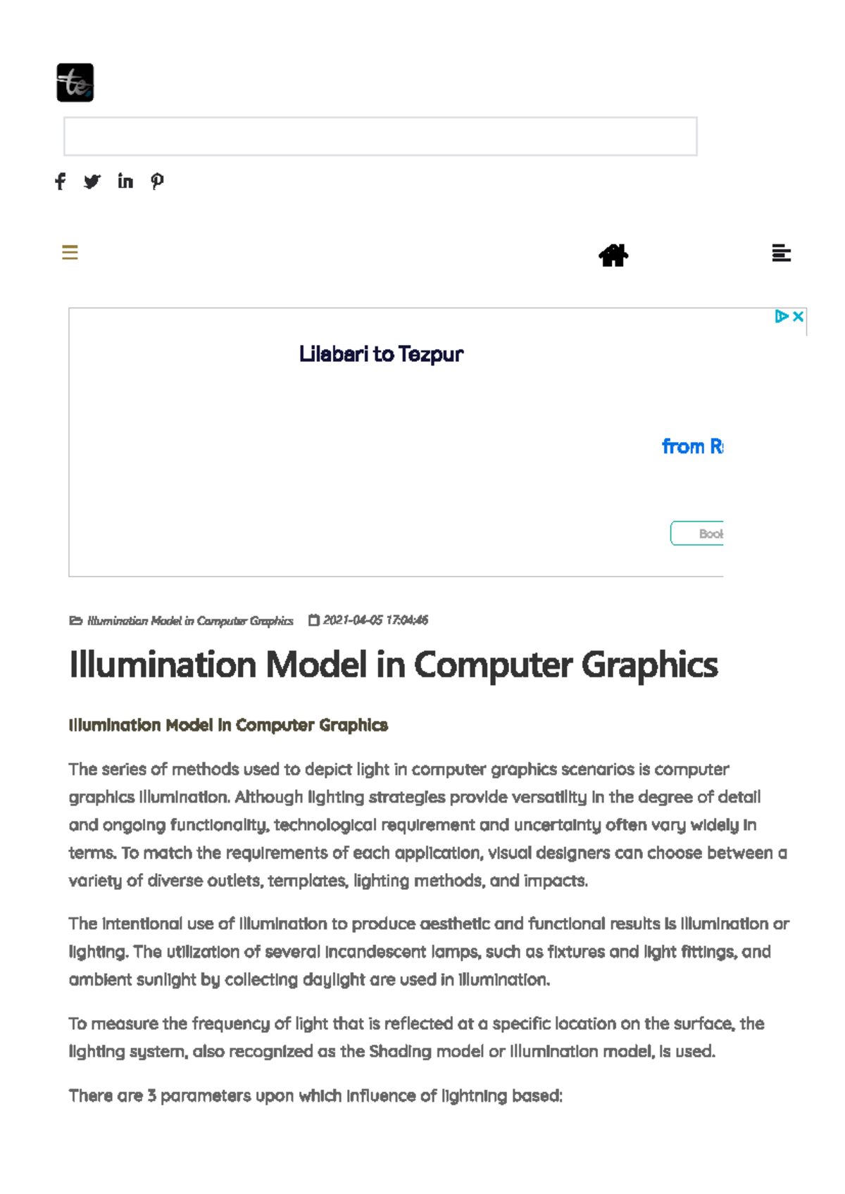 Basic illumination - in P X Lilabari to Tezpur from R Book Illumination ...