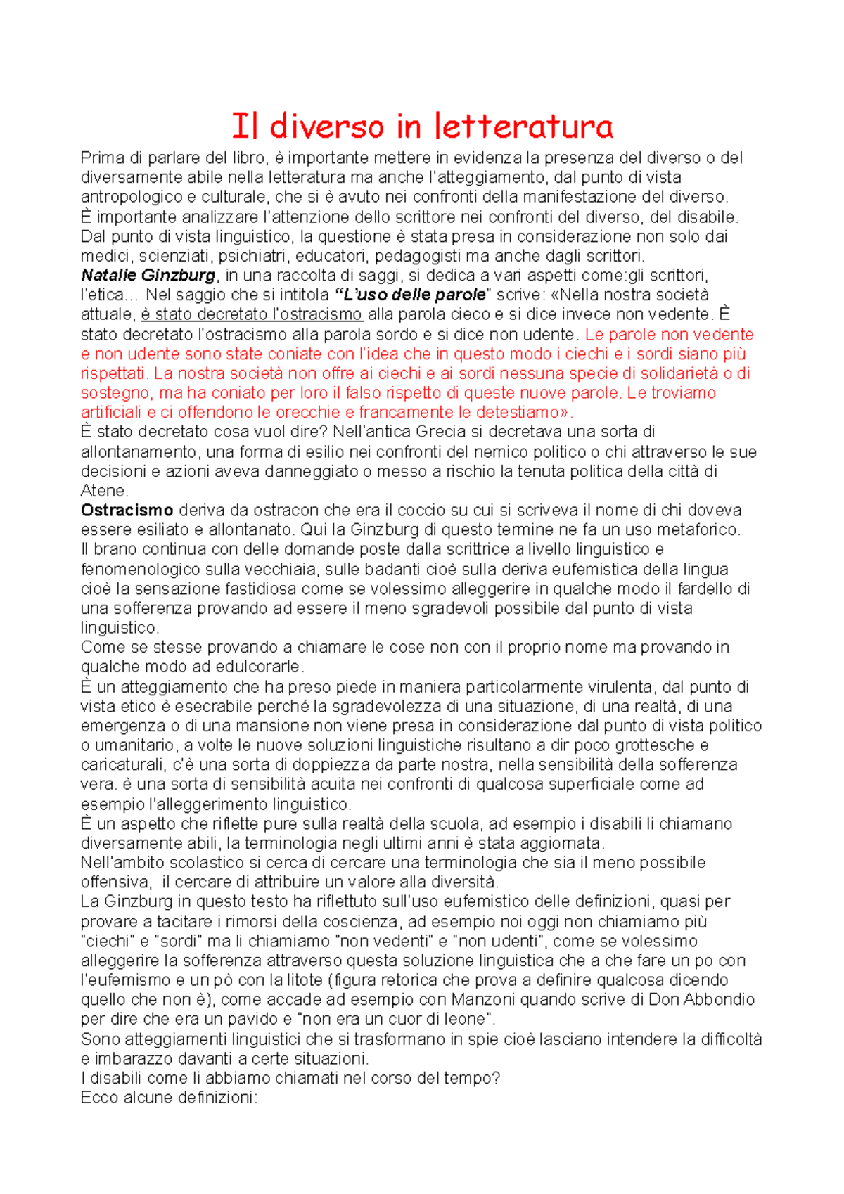 Il diverso in letteratura, si sofferma sull'ostracismo lessicale - Il ...