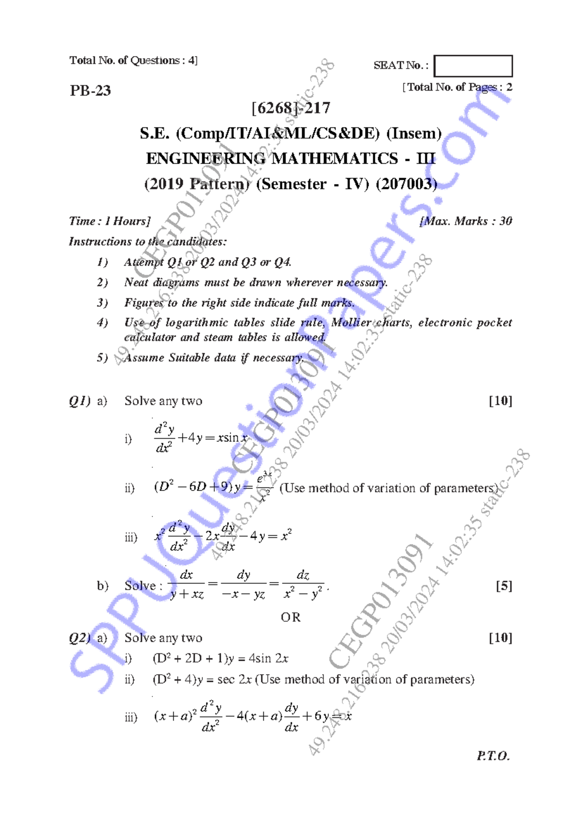 Be computer-engineering semester-4 2024 march engineering-mathematics ...