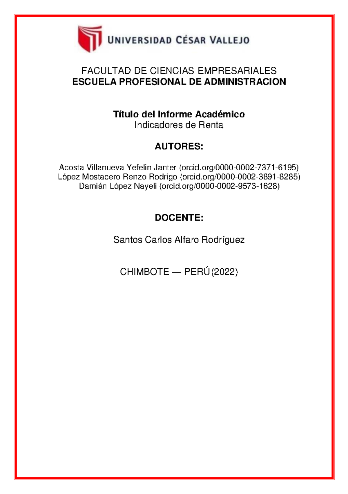 Informe semana 4 - FACULTAD DE CIENCIAS EMPRESARIALES ESCUELA ...